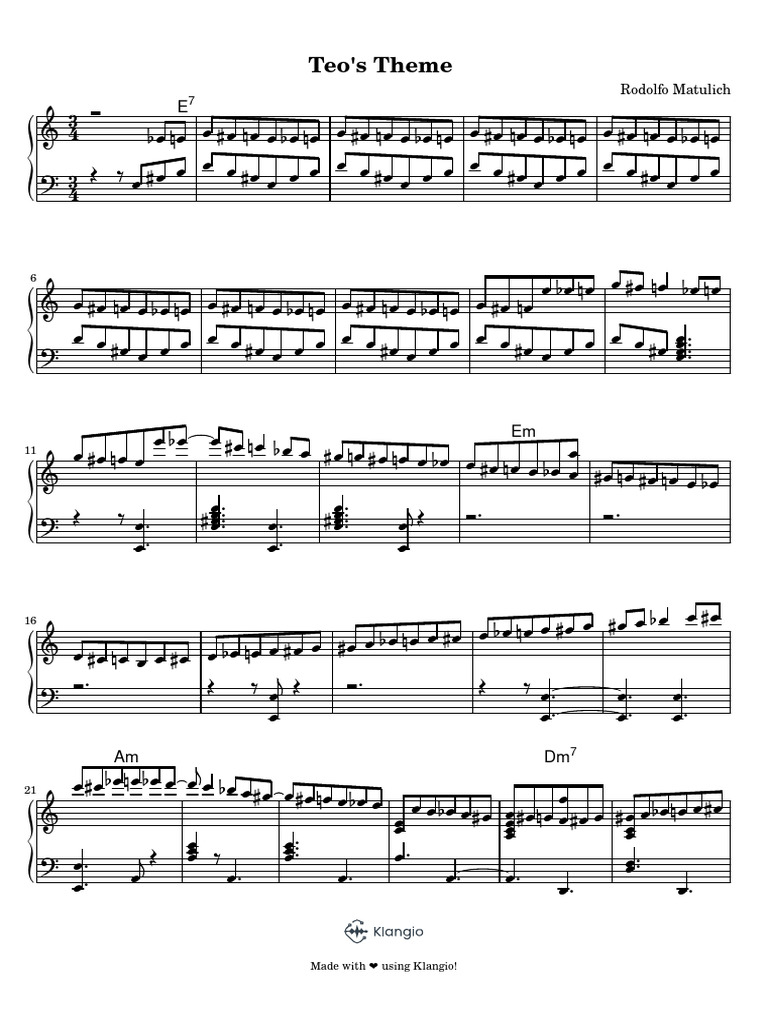 Teo's Theme for Musicians | PDF