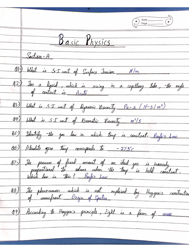 Basic Physics SecA | PDF