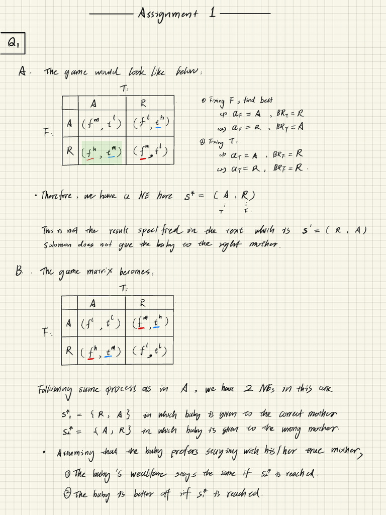 Game Theory Assignment 1 | PDF | Game Theory | Mathematical And Quantitative Methods (Economics)