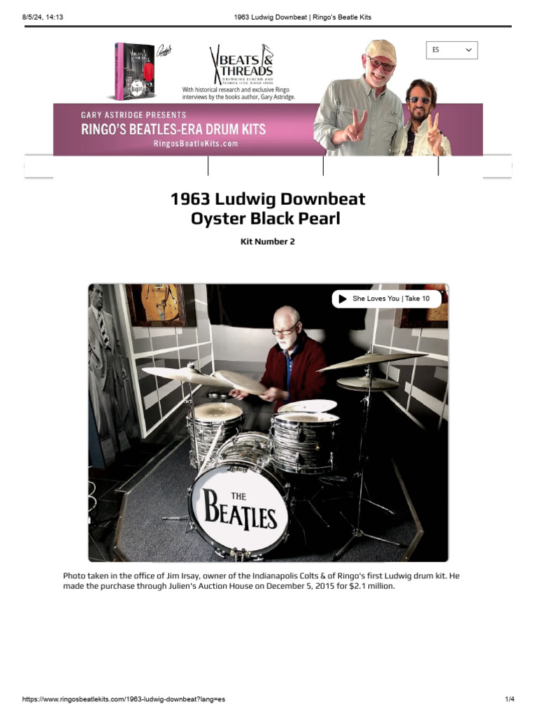 1963 Ludwig Downbeat - Ringo's Beatle Kits | PDF | Ringo Starr | Drum Kit