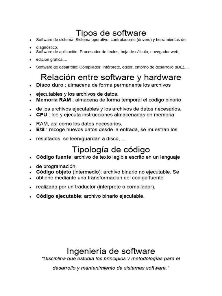 Tipos de Software | PDF | Lenguaje de programación | Software