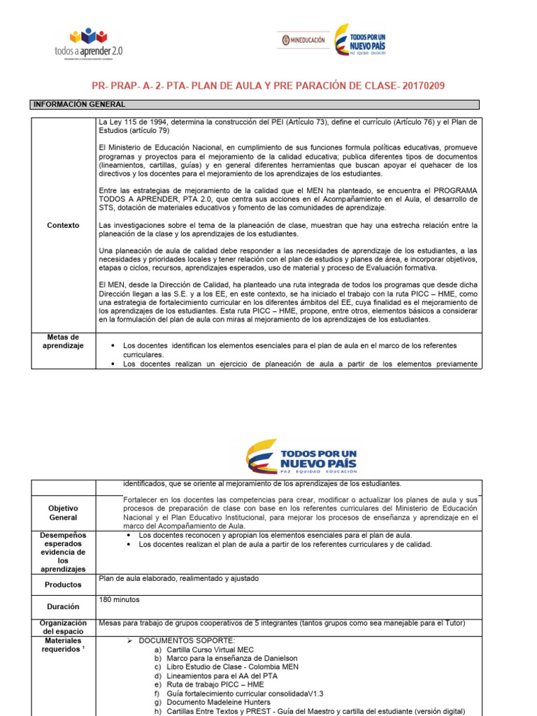 Anexo 6 STS Plan de Clase | Descargar gratis PDF | Salón de clases ...