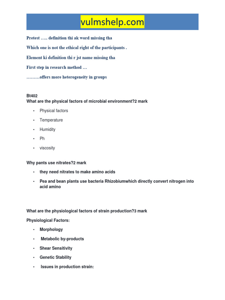 BT402 - Solved - Past - Papers - Docx - Filename - UTF-8 - BT402 Solved ...