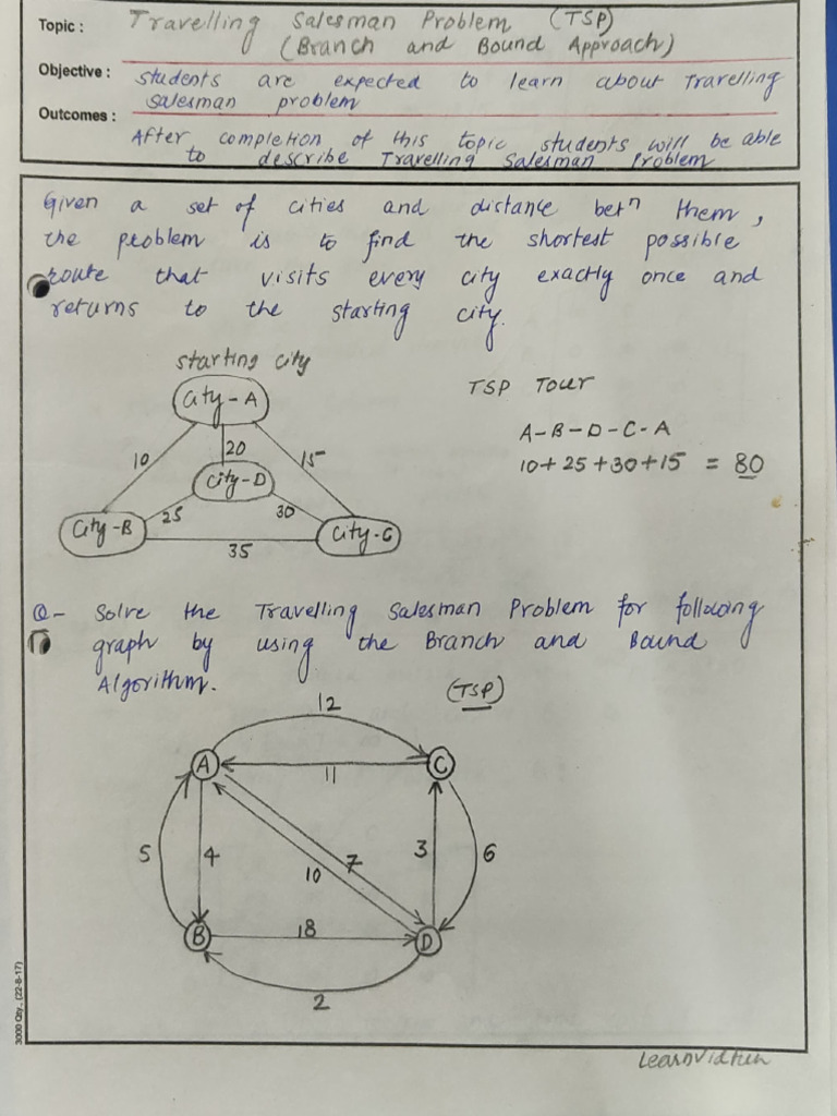 Travelling Salesman Problem | PDF | Graph Theory | Mathematical Relations Travelling Salesman Problem | PDF | Graph Theory | Mathematical Relations