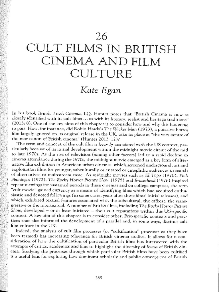 Kate Egan, "Cult Films in British Cinema and Film Culture" (2017) | PDF