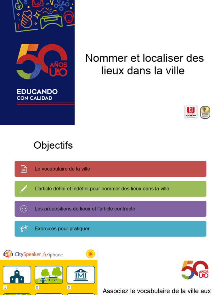 Nommer Et Localiser Des Lieux Dans La Ville | PDF