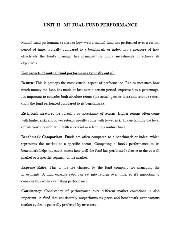 Understanding Mutual Fund Performance Factors | PDF | Investment Fund ...