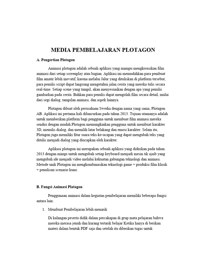 Memahami Aplikasi Pembelajaran Plotagon | PDF