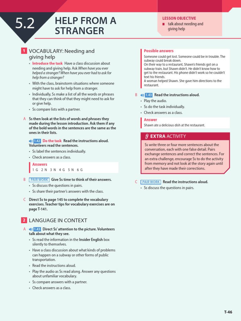 Help From A Stranger: VOCABULARY: Needing and Giving Help | PDF ...