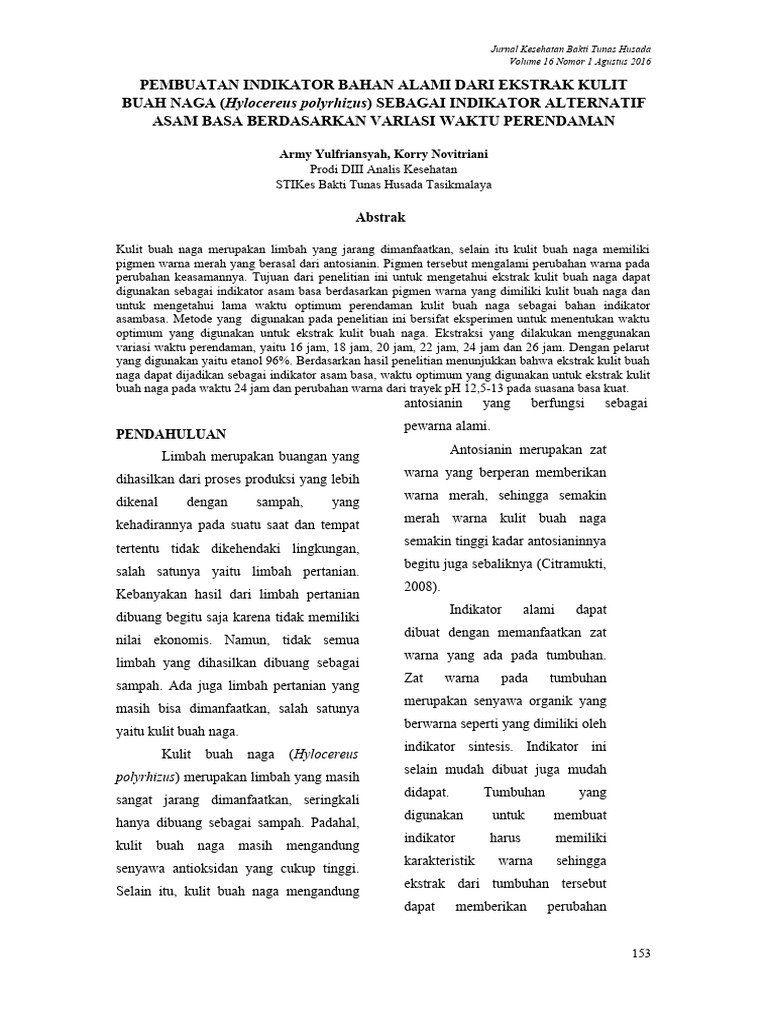 Jurnal Kulit Buah Naga Cut | PDF