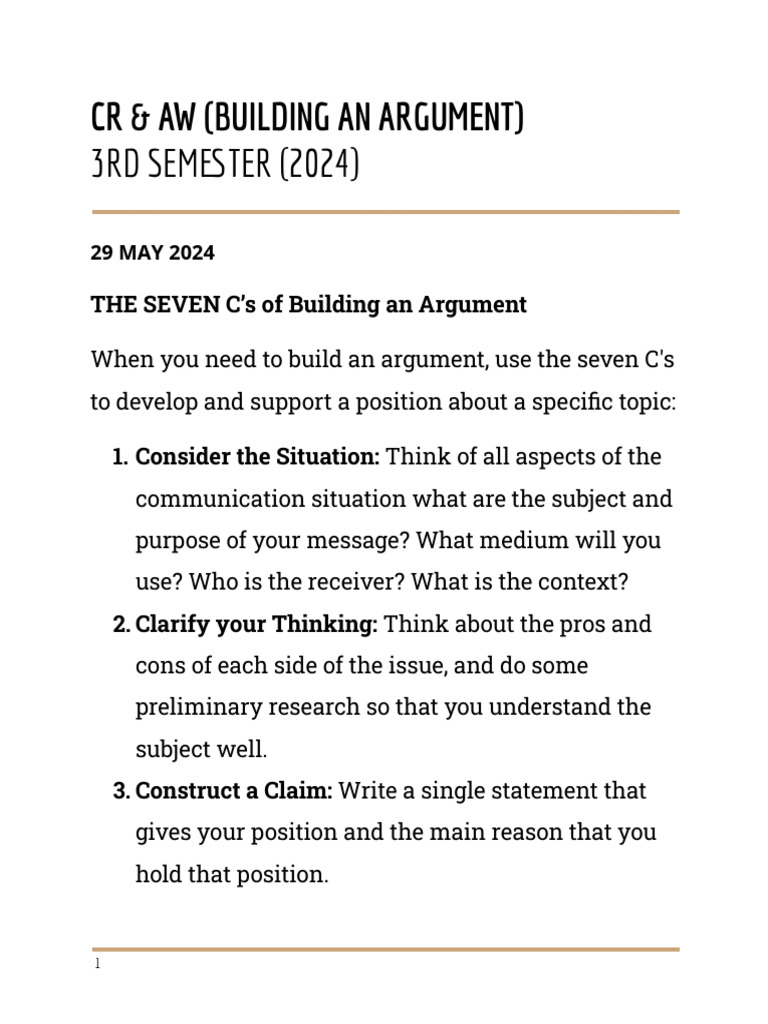 Building An Argument. | PDF