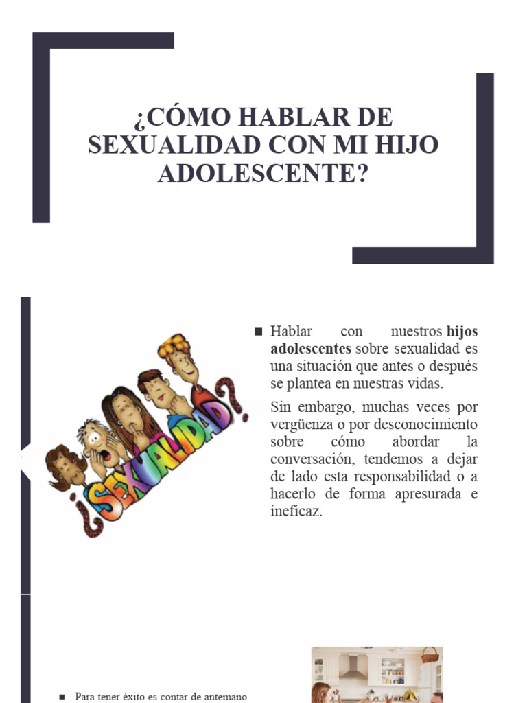 Cómo Hablar De Sexualidad Con Mi Hijo Pdf