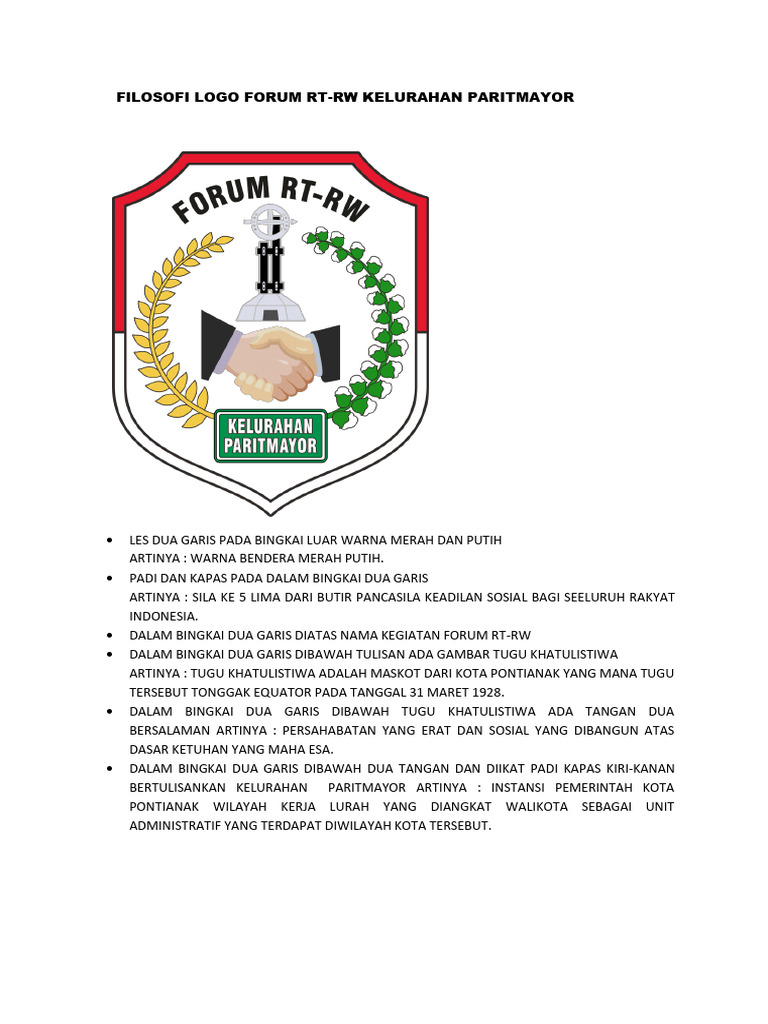 Filosofi Logo Forum RT-RW Paritmayor | PDF