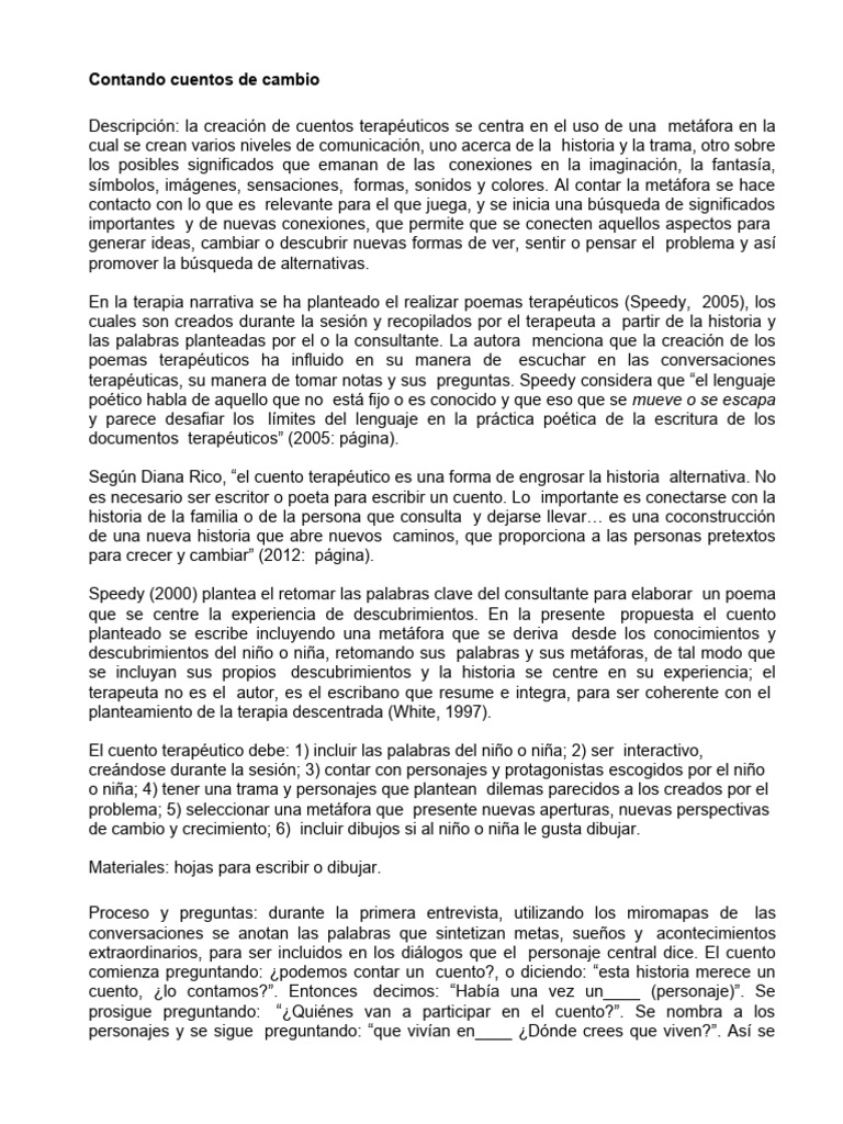 Contando Cuentos de Cambio | PDF