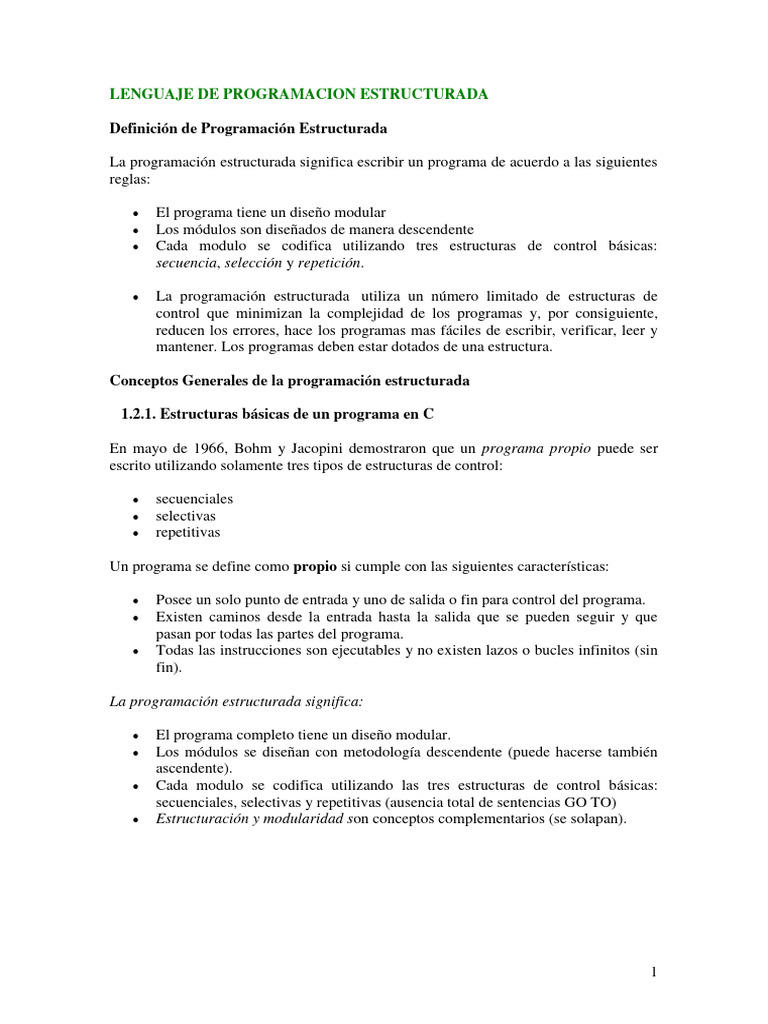 Lenguaje de Programacion Estructurada | PDF | Programa de computadora | Programación