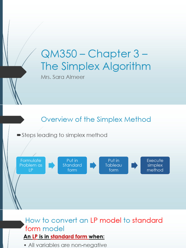Chpter 3-Simplex Algorithm | Download Free PDF | Systems Analysis | Algorithms And Data Structures