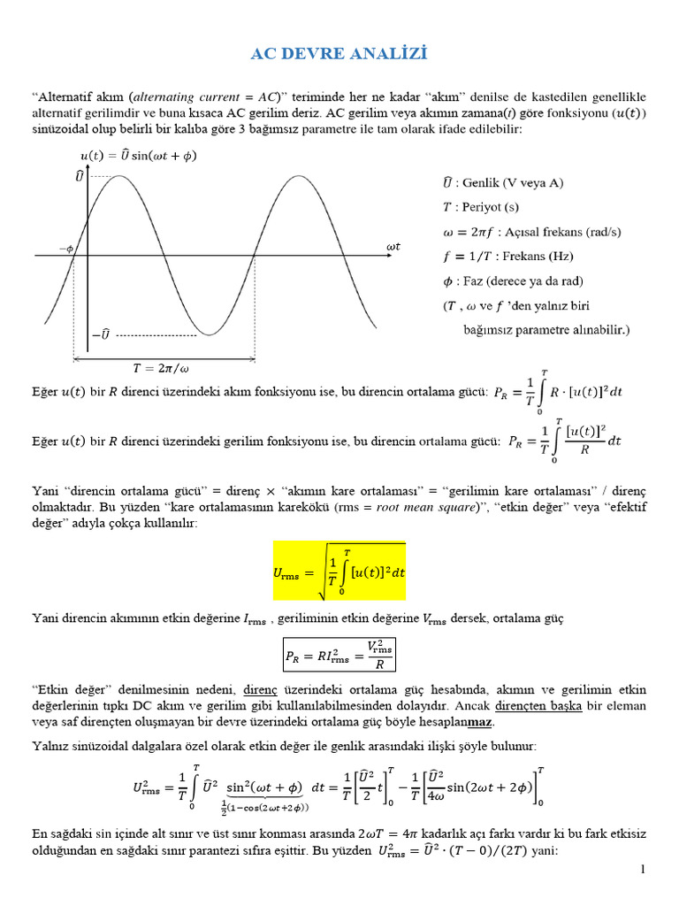 AC Devre Analizi | PDF