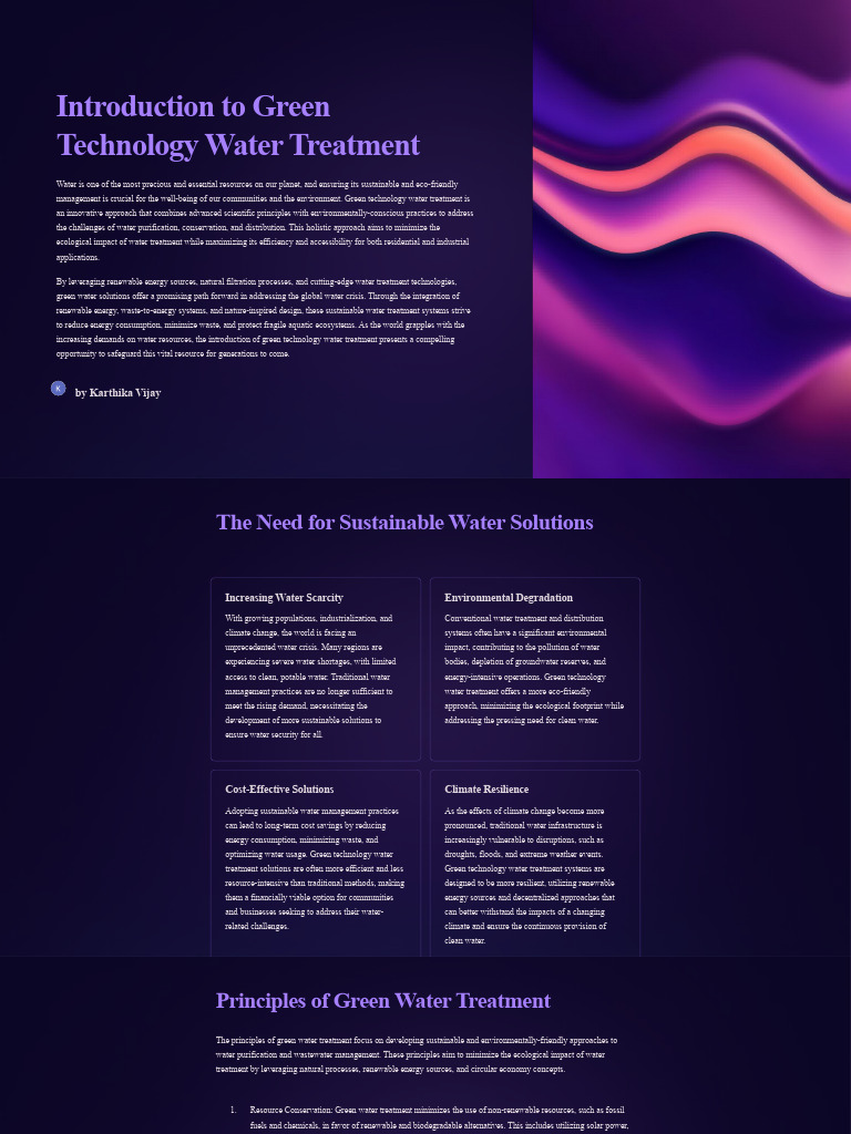 Introduction To Green Technology Water Treatment) | PDF | Water ...