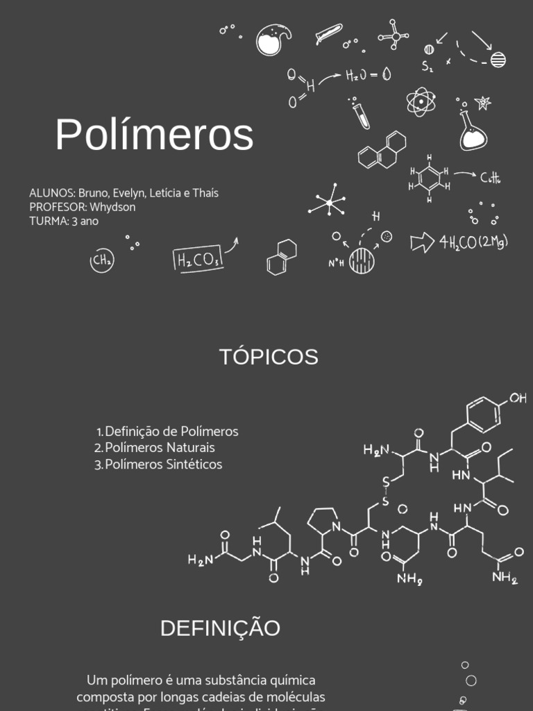Tipos de Polímeros: Naturais e Sintéticos | PDF | Polímeros | Materiais