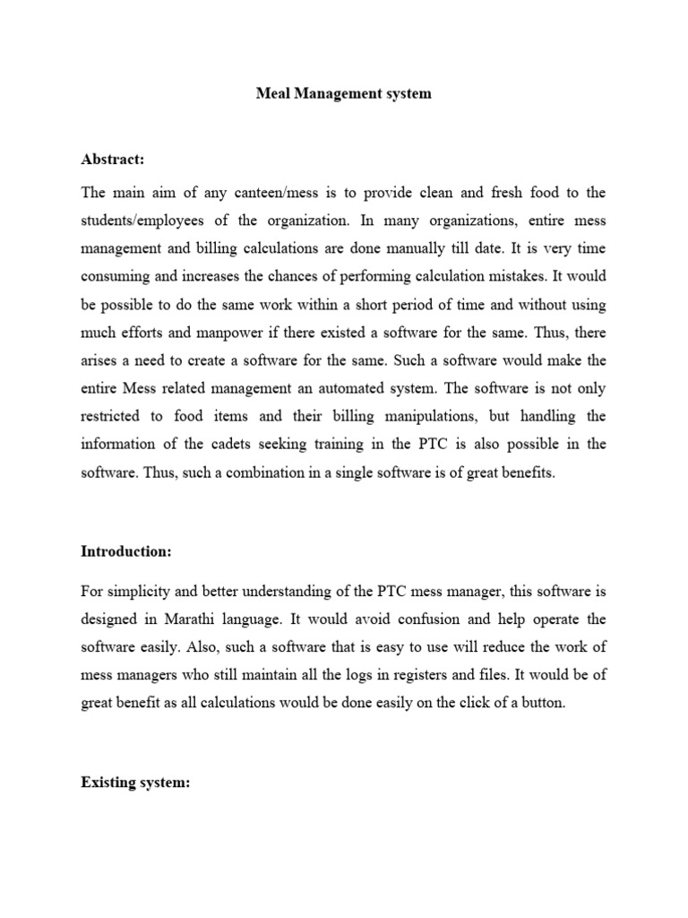 Meal Management System | PDF | User (Computing) | Login
