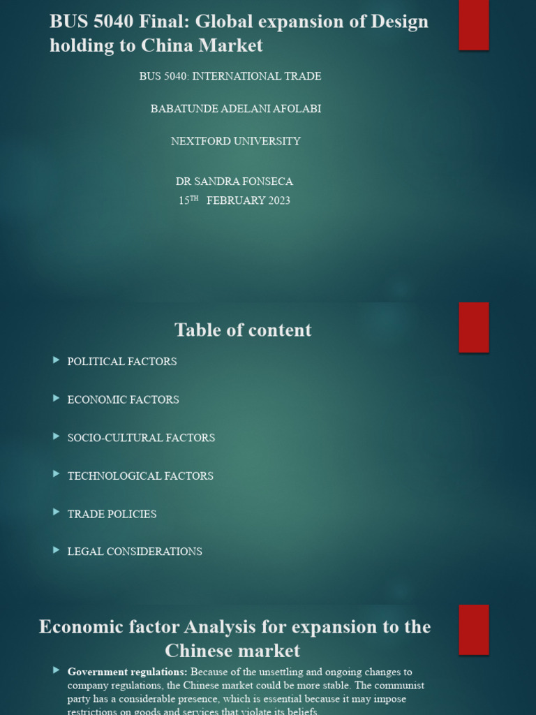 Bus 5040 Project | Download Free PDF | Economy Of China | Taxes