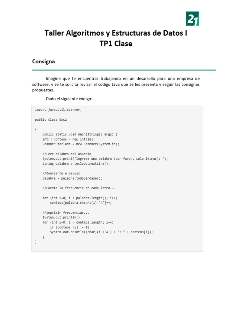 Inf281 - Taller de Algoritmos y Estructura de Datos I TP1 | PDF | Java (lenguaje de programación ...
