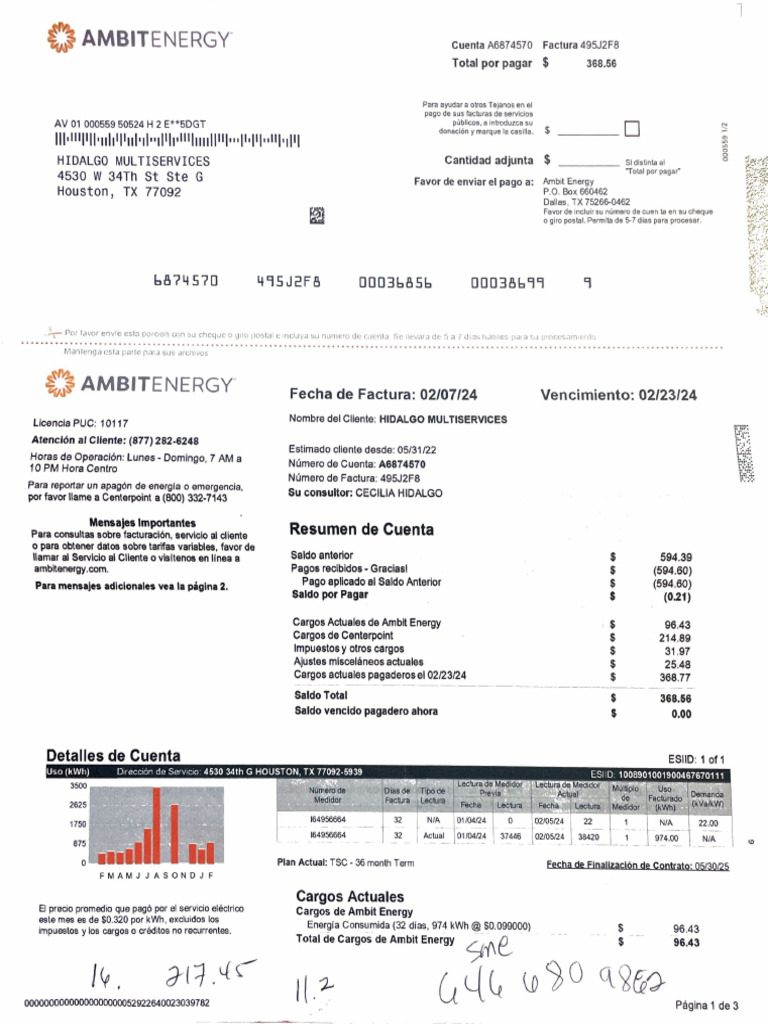 AMBIT ENERGY Sample Bill | PDF