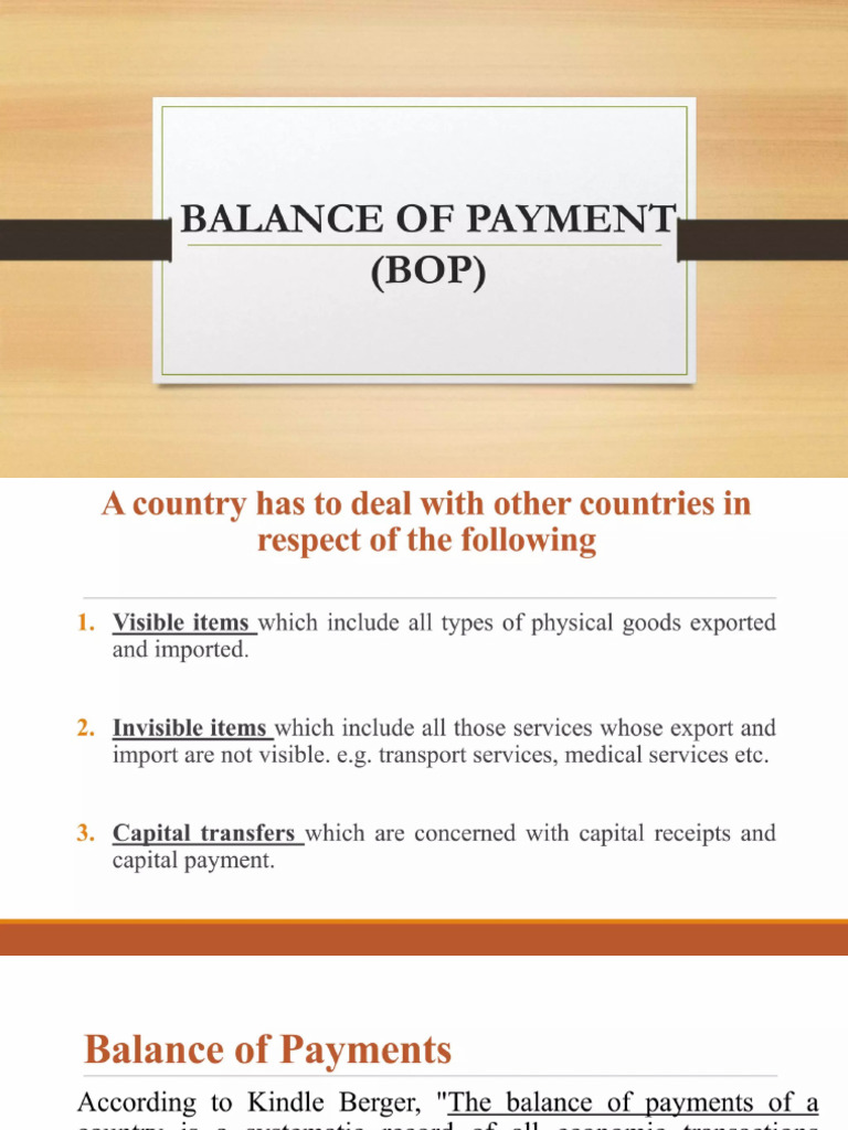 Balance of Payment Unit 1 | PDF