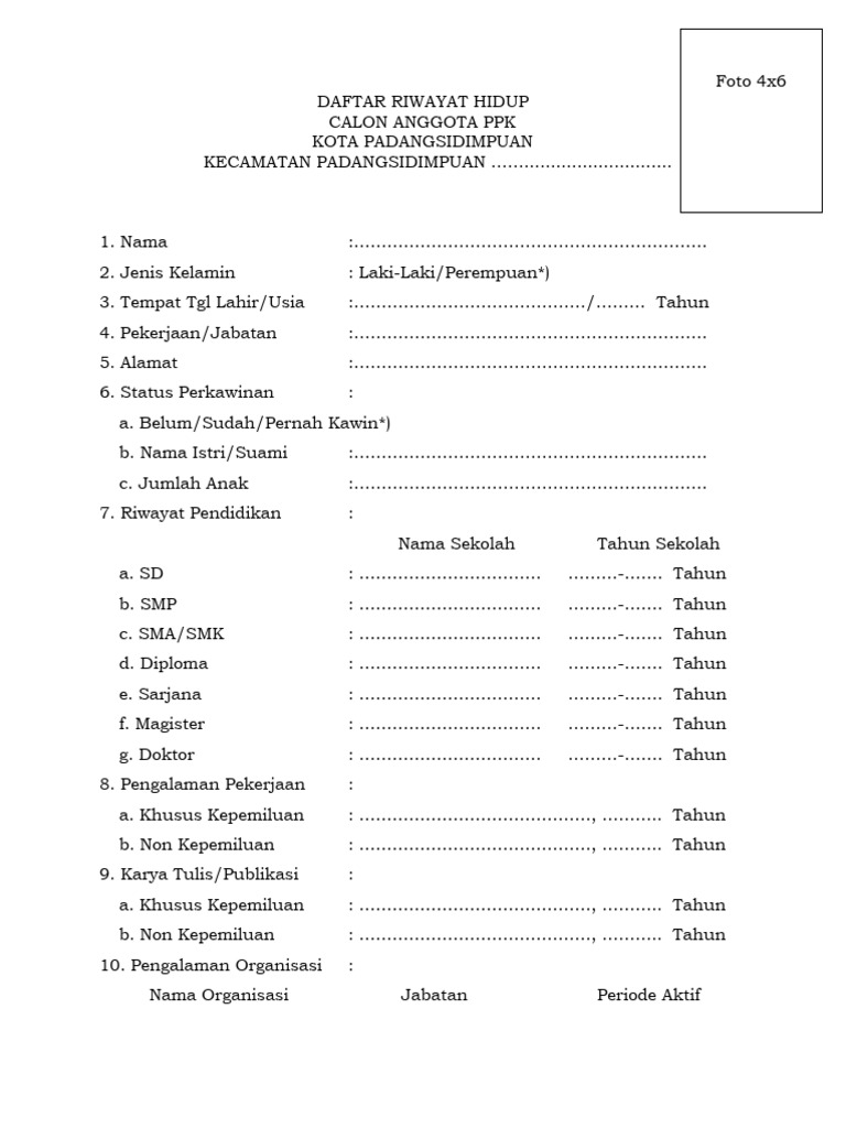 CV Calon Anggota PPK | PDF | Olahraga & Rekreasi | Game & Aktivitas