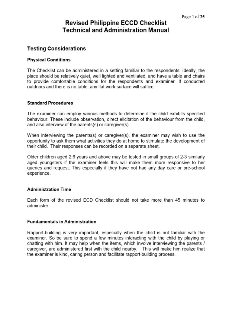 ECCD Checklist | Download Free PDF | Sibling | Hand