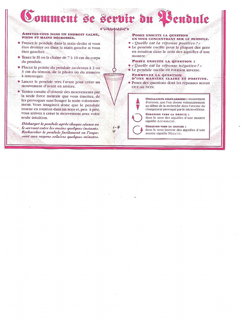 Comment Se Servir Pendule | PDF