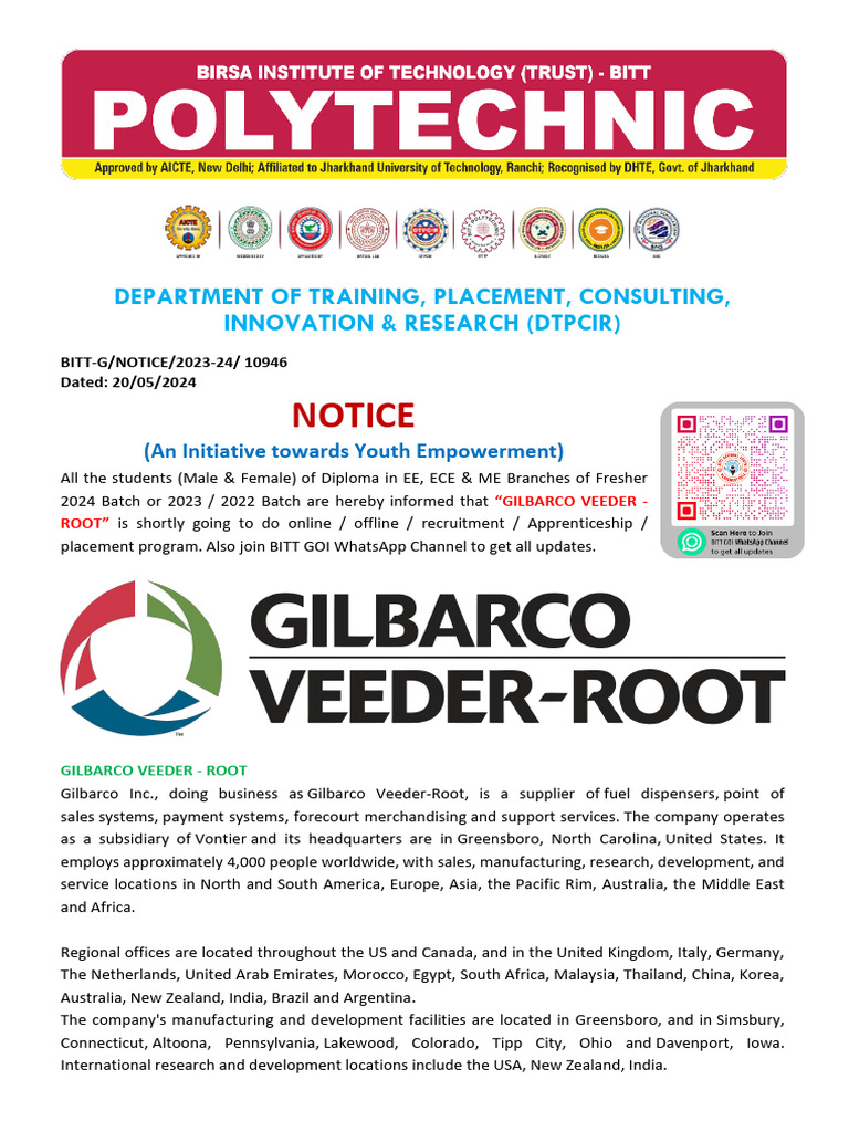 BITTP-DTPCIR Notice GILBARCO 052024 | PDF | Companies