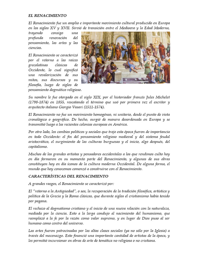 El Renacimiento | PDF | Renacimiento | Mundo occidental