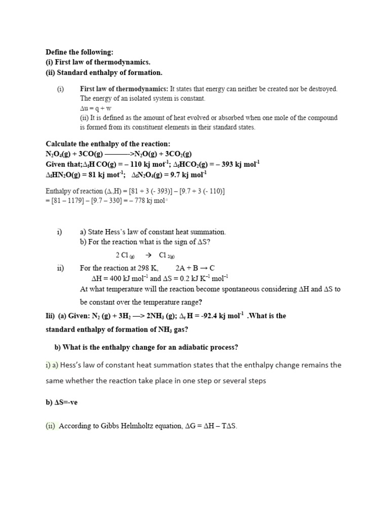 thermo | Download Free PDF | Gibbs Free Energy | Enthalpy