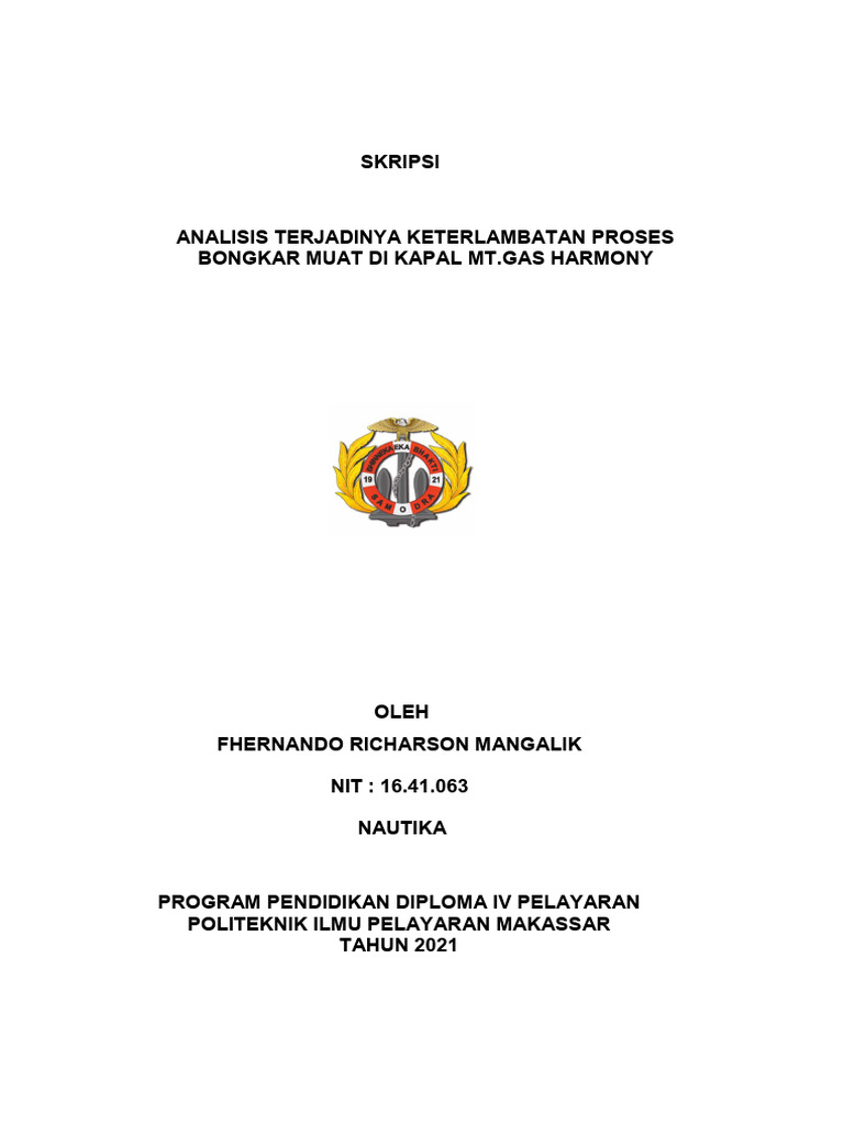 Keterlambatan Bongkar Muat MT Gas Harmony | PDF