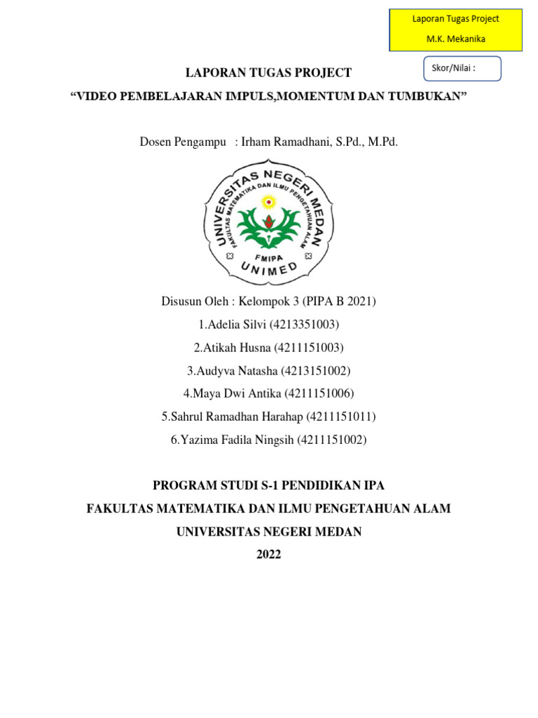 Laporan Tugas Project - Kelompok 3 (PIPA B 2021) | PDF