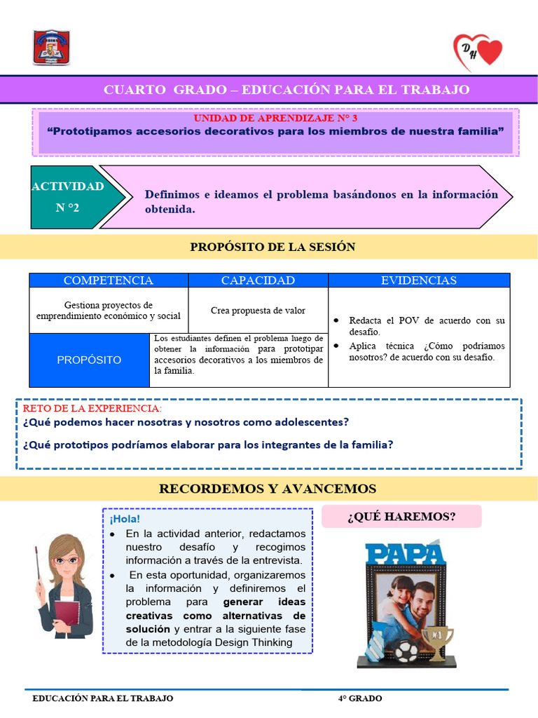 Act 2 - Uda 3 - Guia de Información - 4° Grado | Descargar gratis PDF | El pensamiento de diseño ...