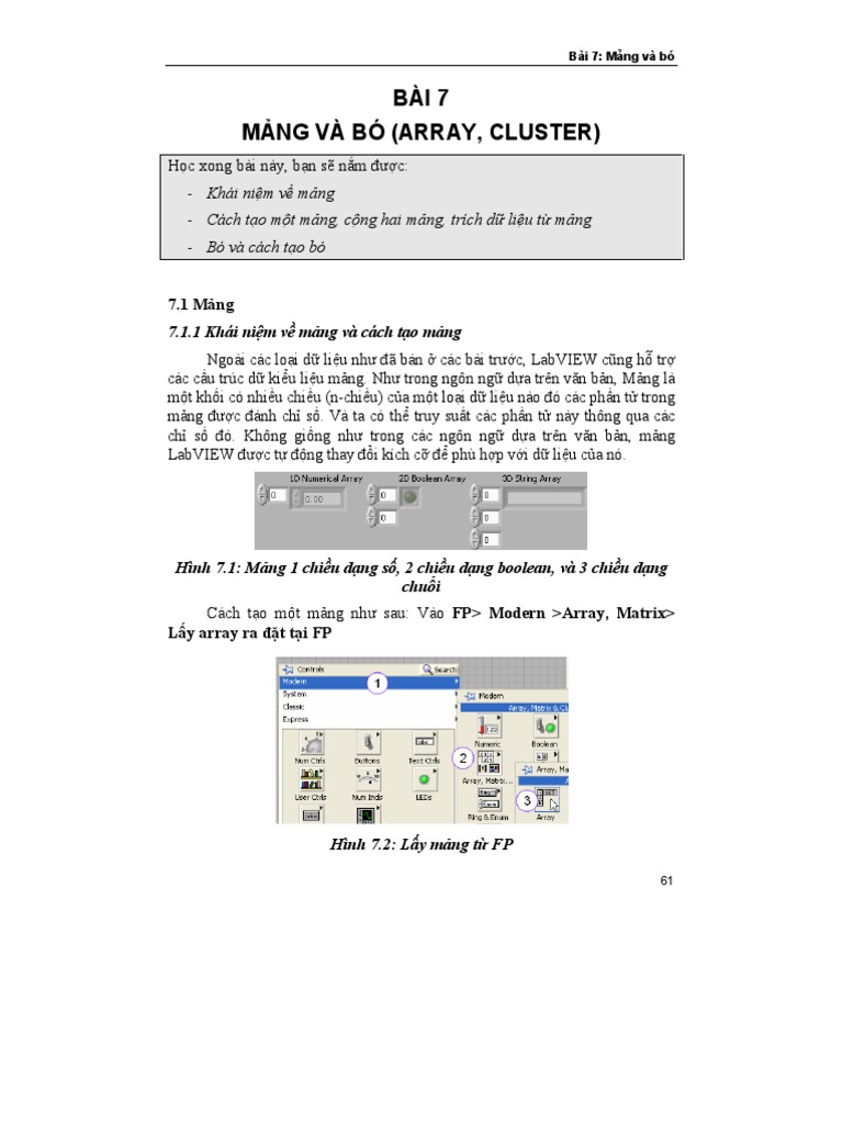 Sach LabVIEW - Bai 7 Mang Va Bo | PDF