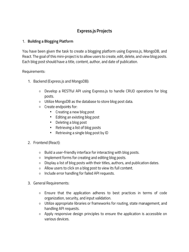 ExpressJs Exercises | PDF