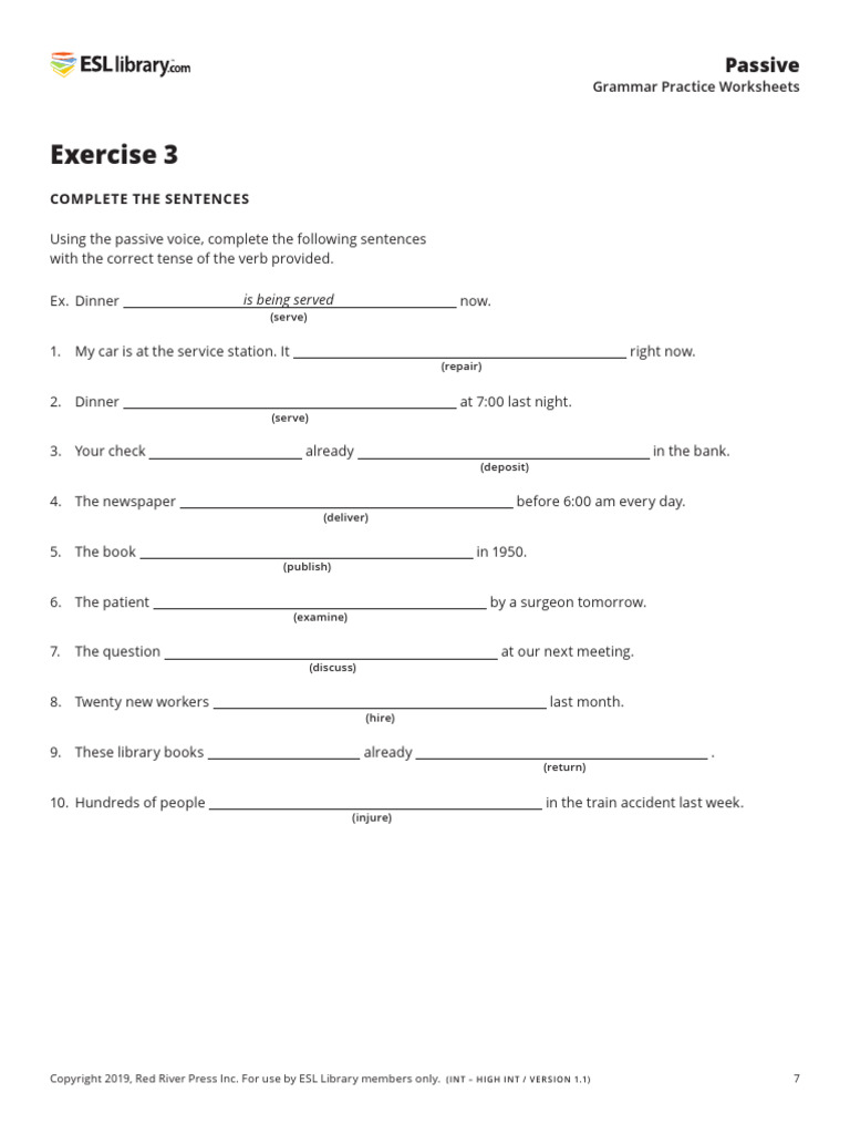 Passive Voice 2021 Worksheet | PDF