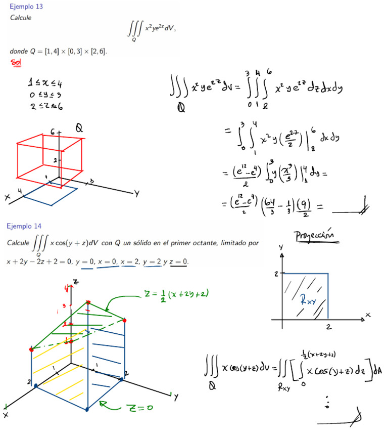 Algunas Soluciones de Integrales Triples | PDF