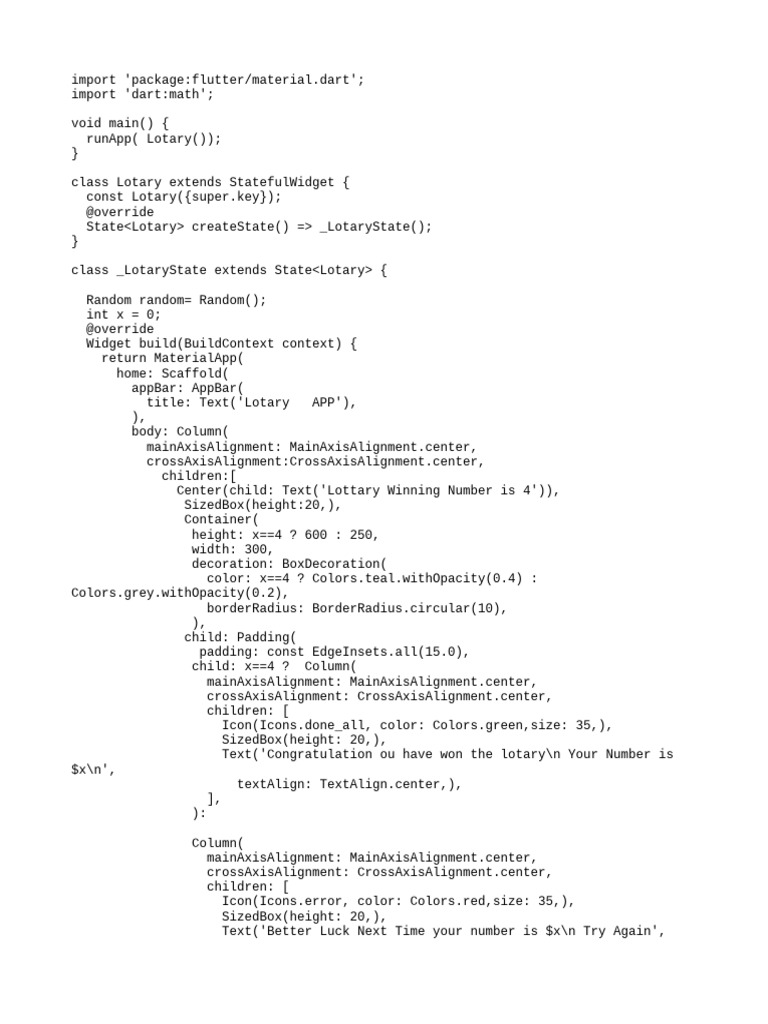 lotary app | PDF | Programming Paradigms | Software Development lotary app | PDF | Programming Paradigms | Software Development