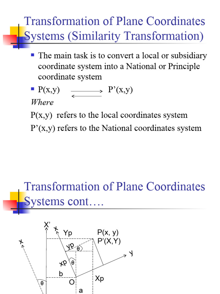 Transformation of Plane Coordinates Systemes | PDF | Coordinate System ...