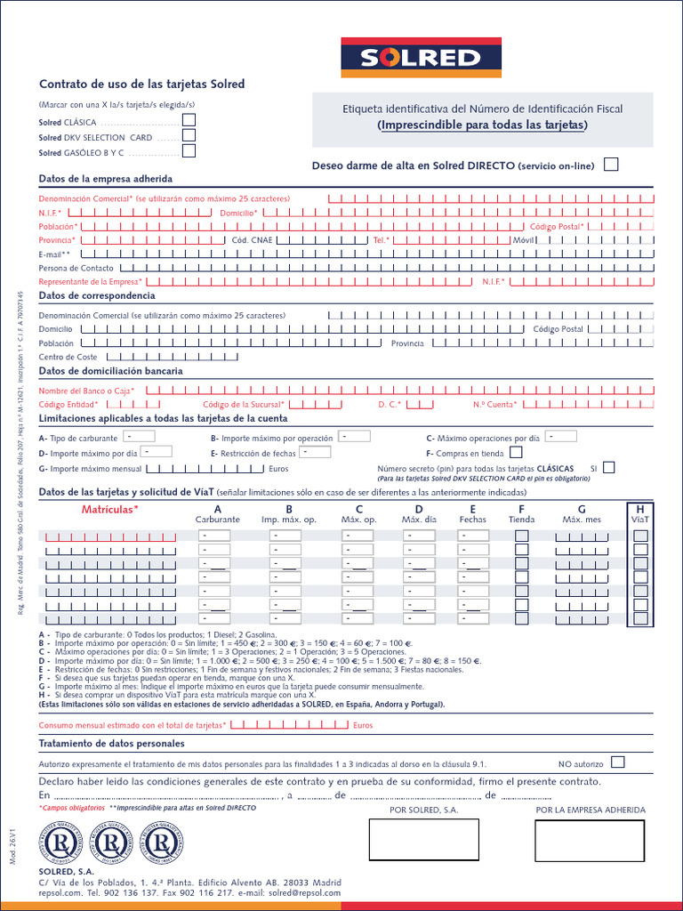 Solicitud de Tarjetas Solred y Facturas | PDF | Pagos | Business