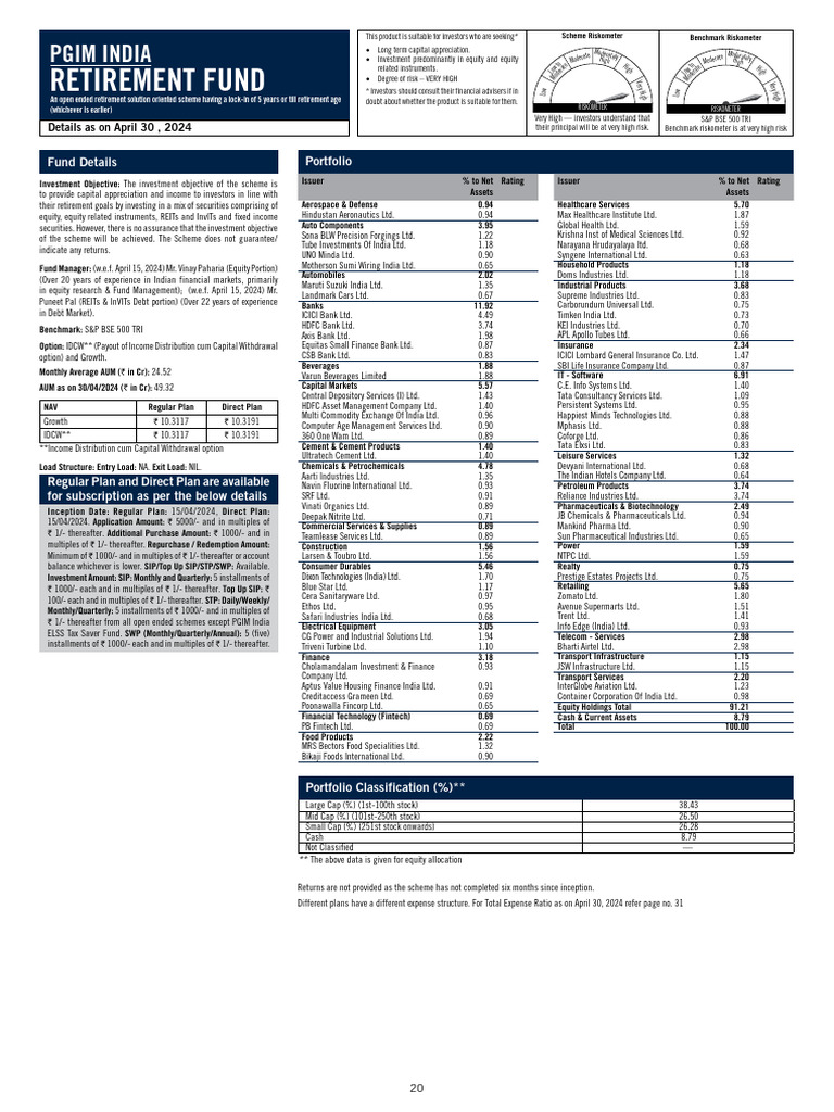 PGIM India Retirement Fund Overview | PDF | Investing | Securities ...
