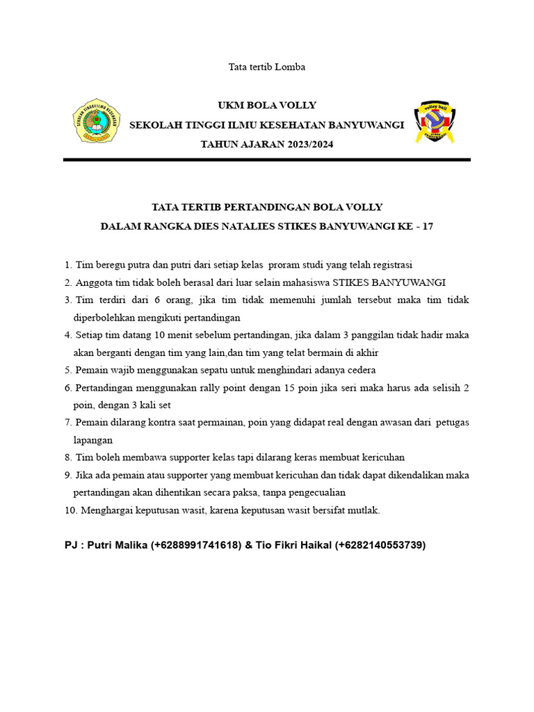 Tata Tertib Lomba | PDF | Olahraga & Rekreasi