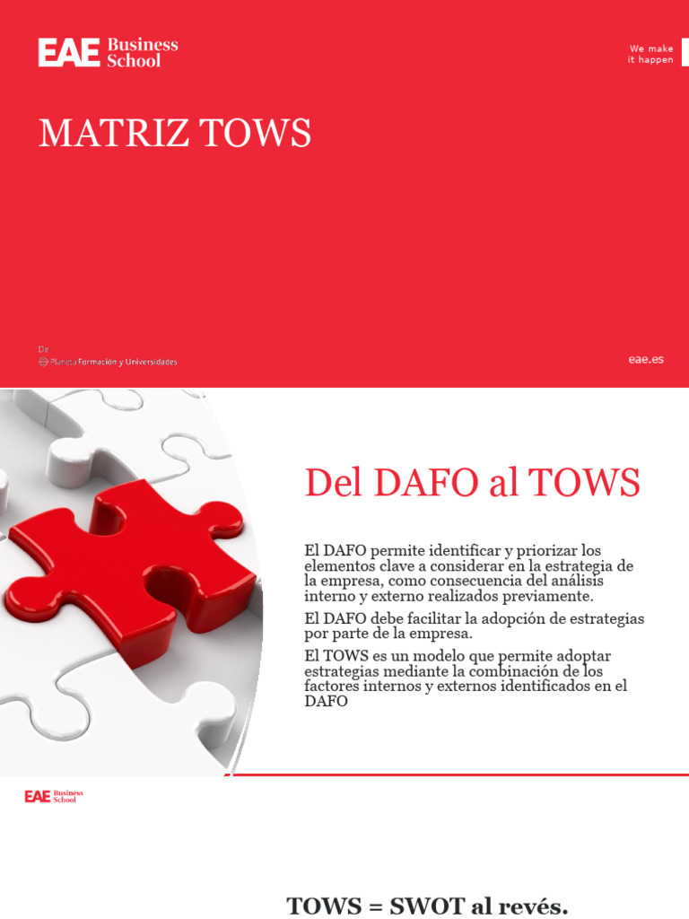 Explicación Herramienta - Matriz TOWS | PDF | Análisis FODA | Ajedrez