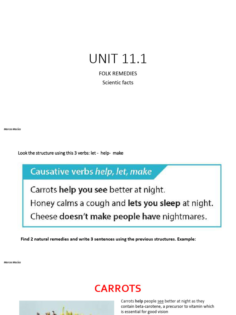 11.1 Flipped Unit 11.1 - Marcos Macías | PDF | Ginger | Clinical Medicine