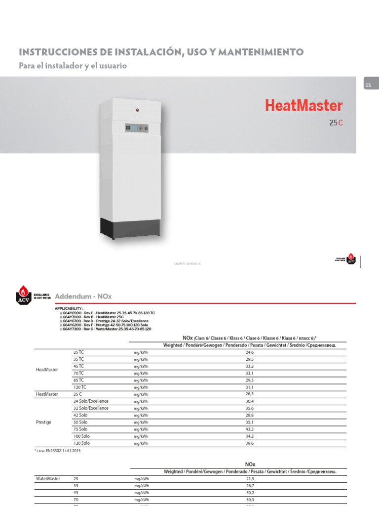 Instrucciones de Instalación HeatMaster | PDF