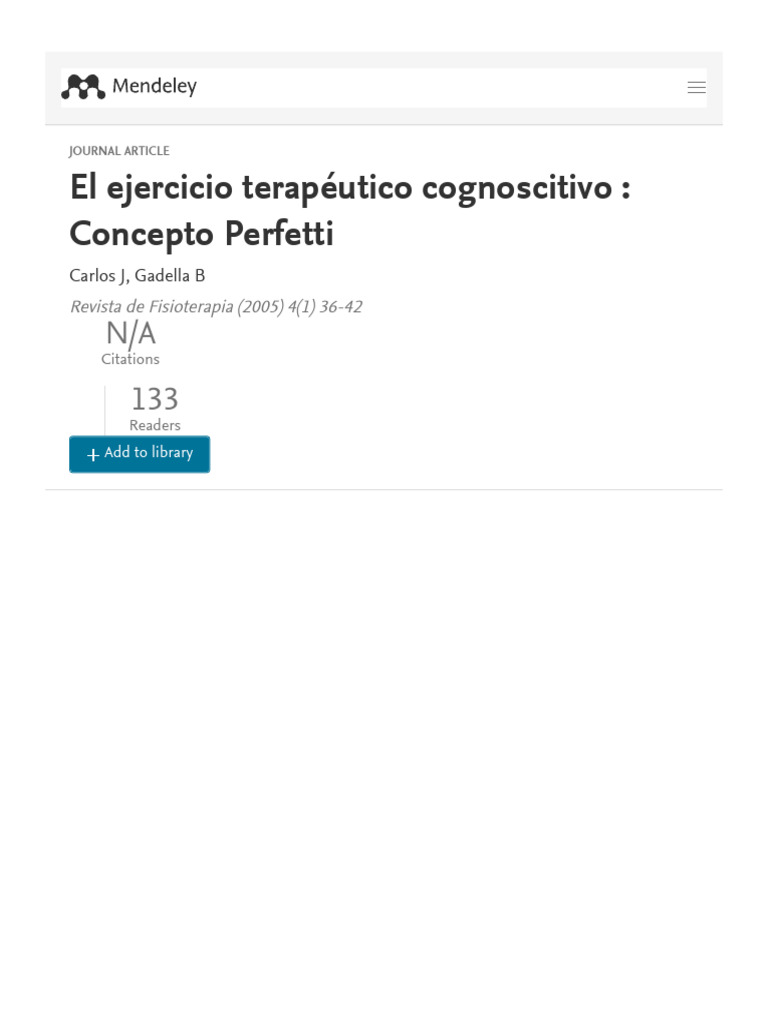 El Ejercicio Terapéutico Cognosci... Preview & Related Info - Mendeley ...